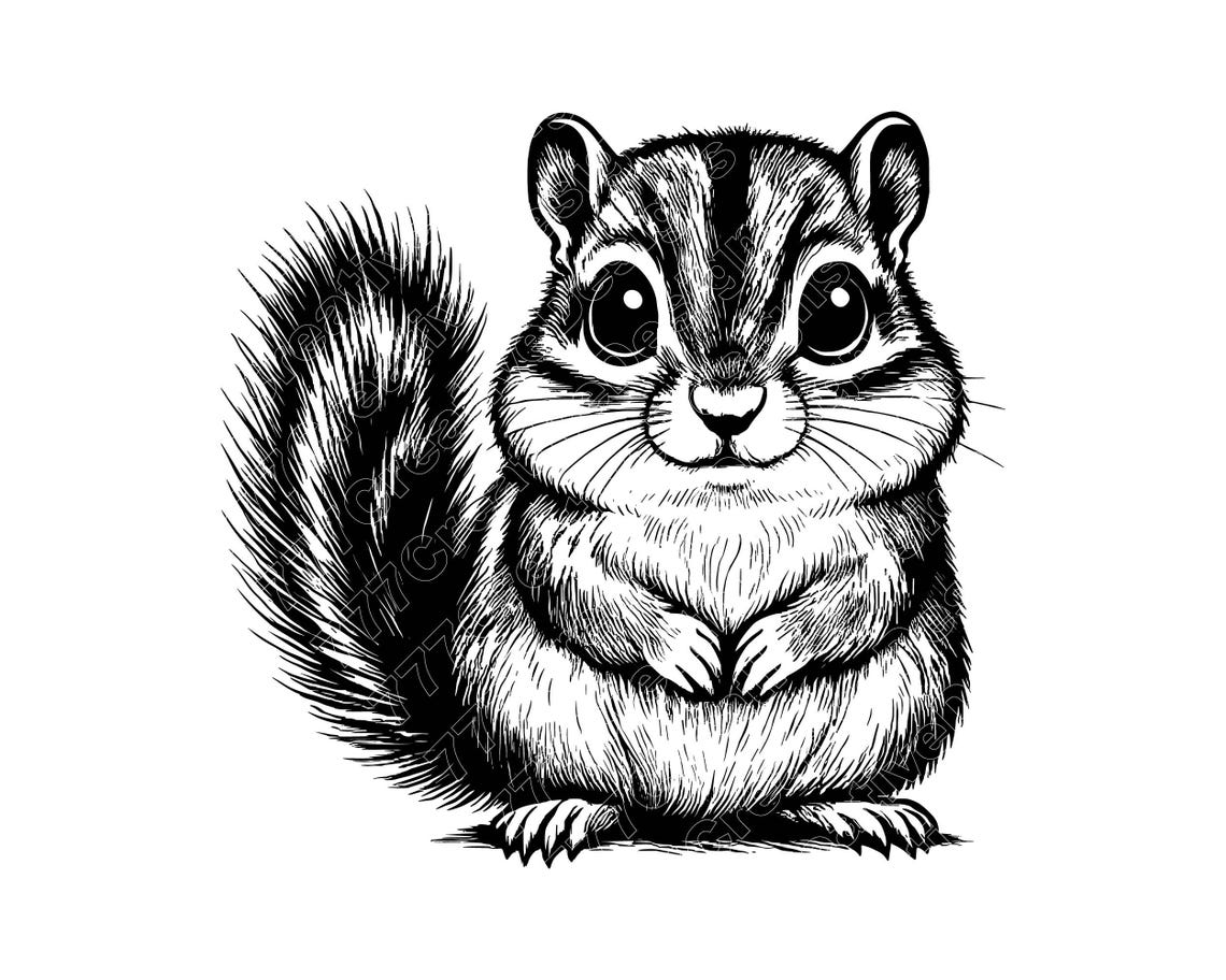 Chipmunk Vector Illustration, Chipmunk SVG, Chipmunk PNG, JPG, Chipmunk ...
