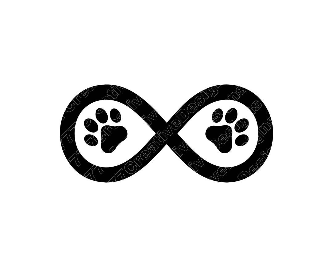 Cat Paw Infinity Sign Vector Illustration, Cat Paw SVG, PNG, JPG, Paw ...