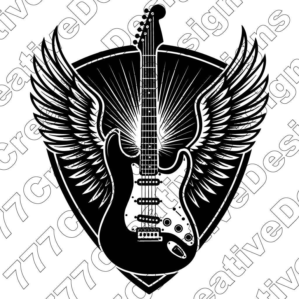Guitar Wings Vector Illustration, Guitar Svg, Png, Music Art, Guitar ...