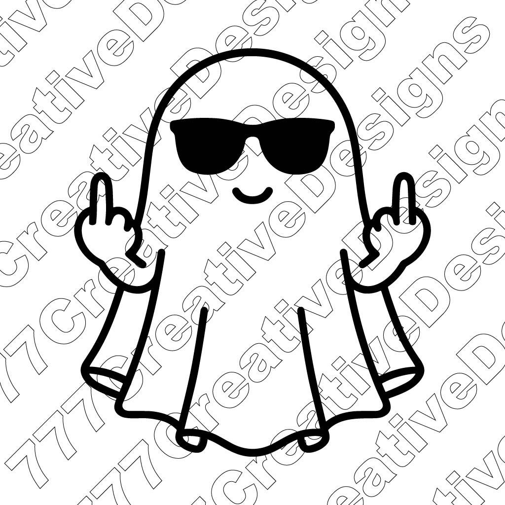 Ghost Middle Finger Vector Illustration, Svg, Jpg, Png, Ghost Art, T ...