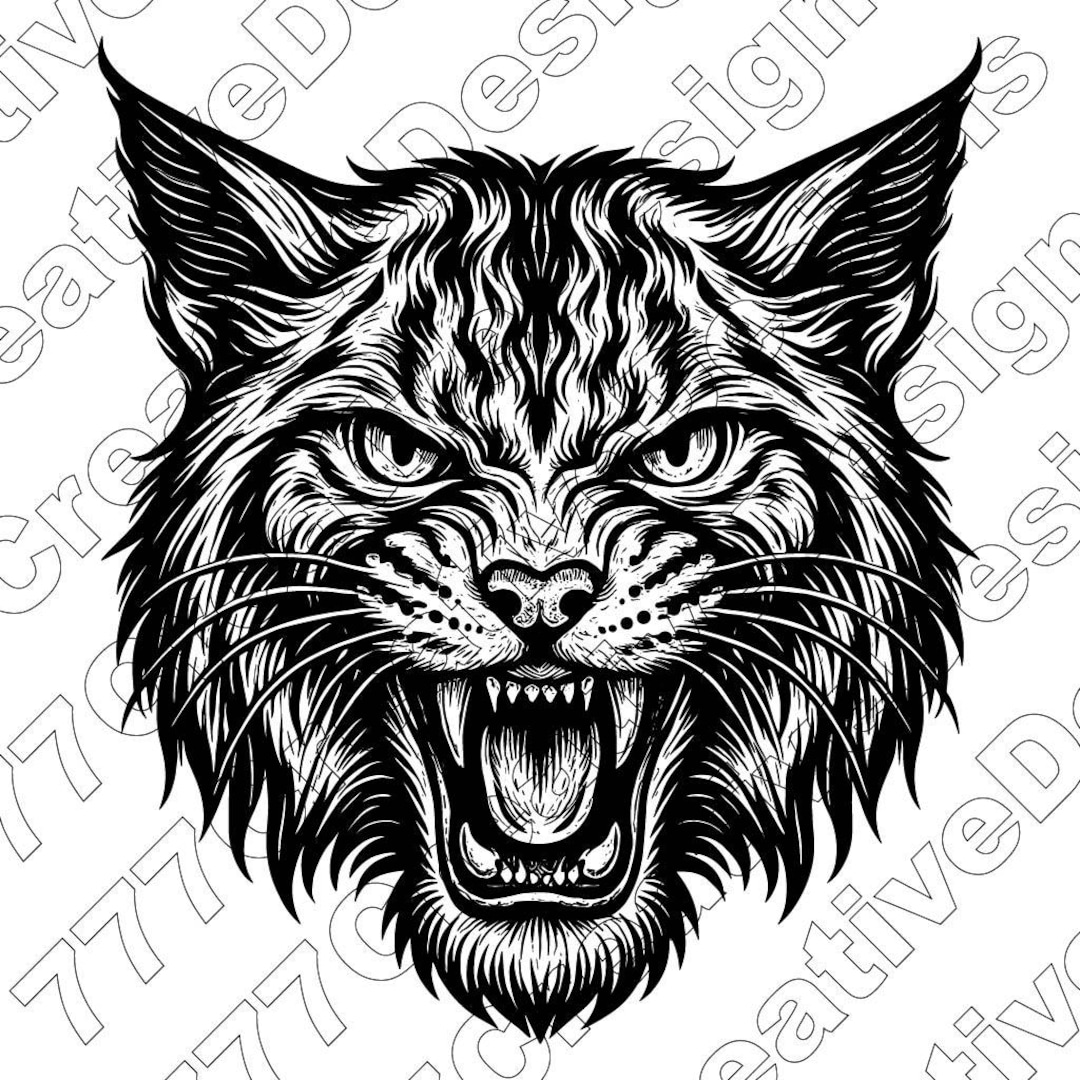Bobcat Vector Illustration, Bobcat Svg, Bobcat Png, Jpg, Bobcat Art ...