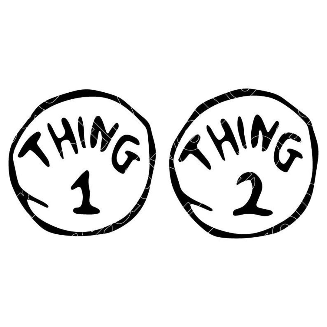 Thing 1 and Thing 2 Vector Illustration, Thing 1 Svg, Thing 2 Png, Jpg ...