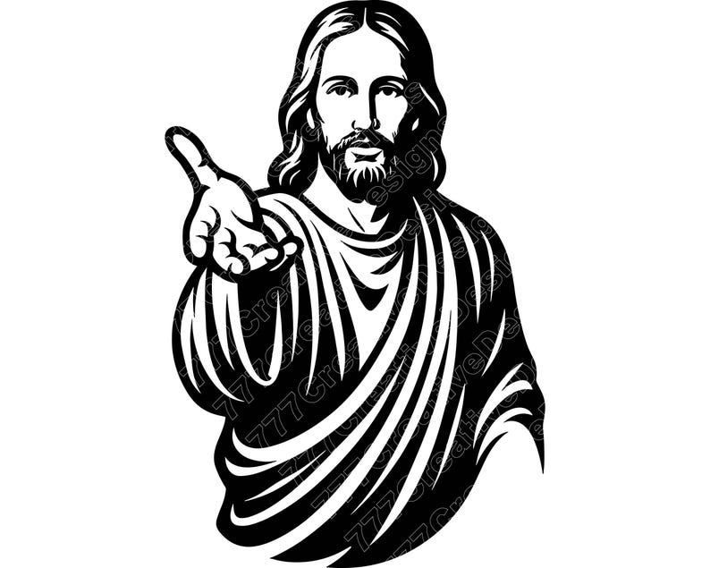 Jesus Reaching Hand Vector Illustration, Jesus SVG, Jesus PNG, JPG ...