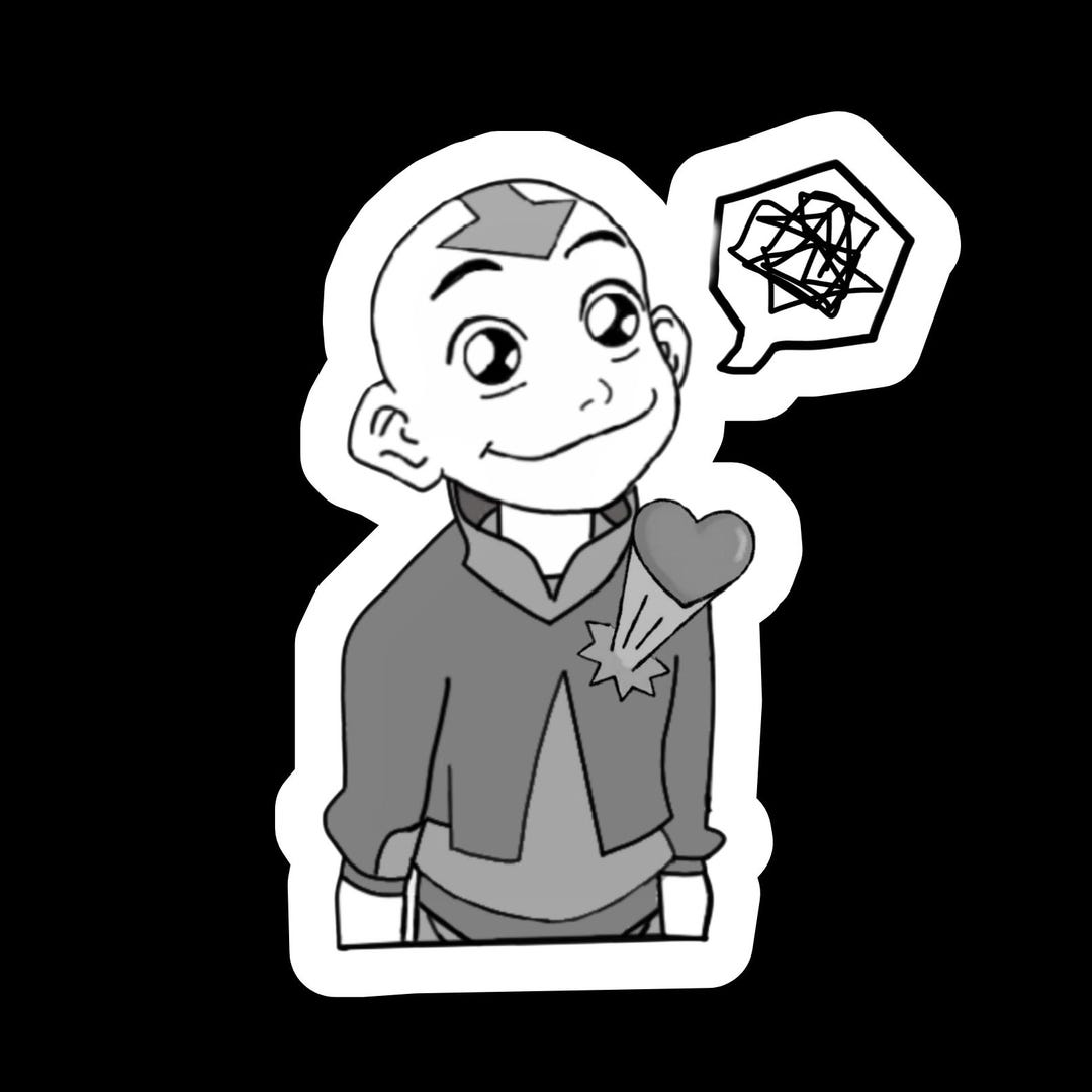 Atla Sticker Aang Sparkling Eyes Vinyl Sticker - Etsy