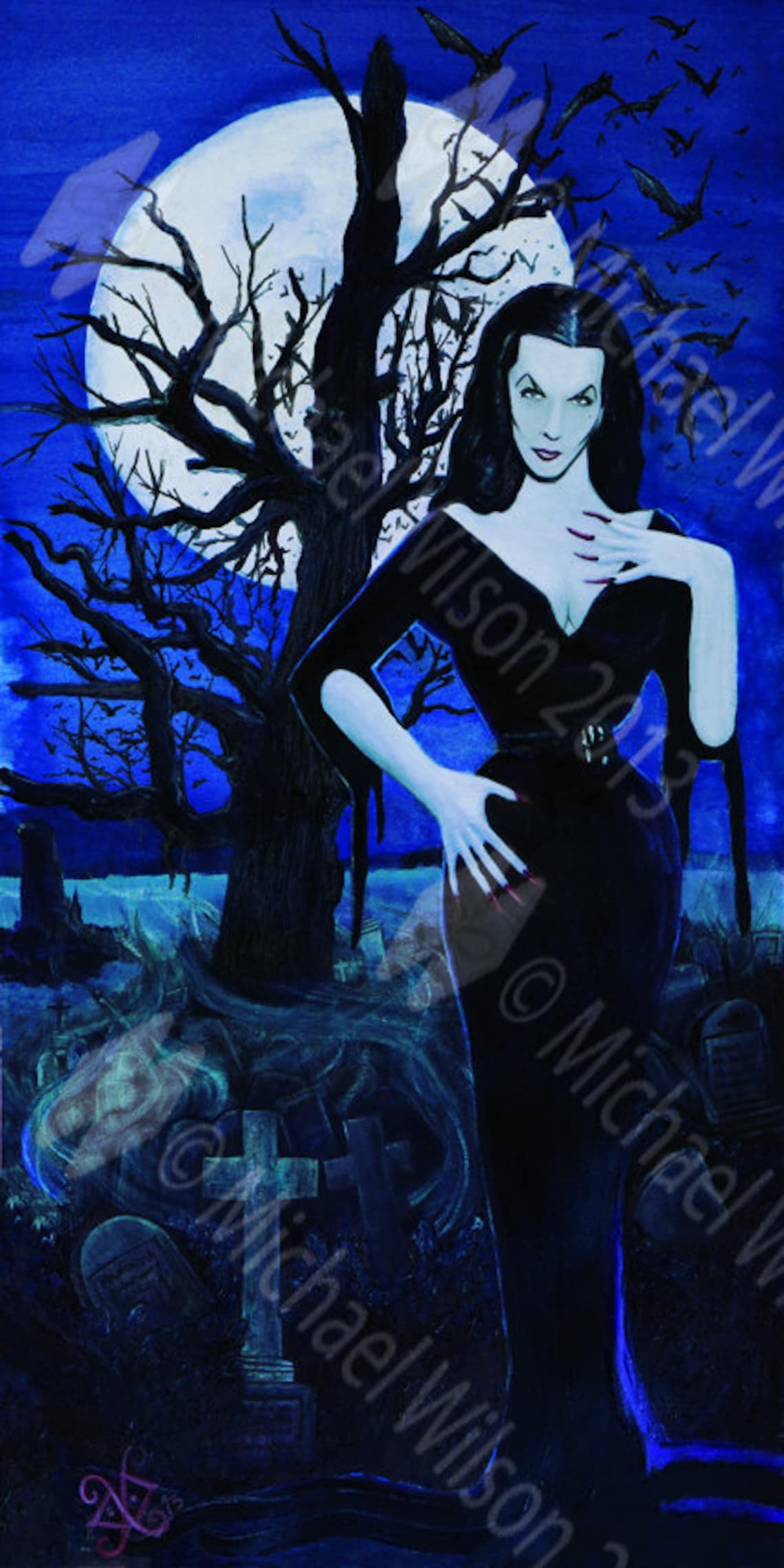 Original Gothic Glamour Ghoul by Moon Light Vampira Print - Etsy