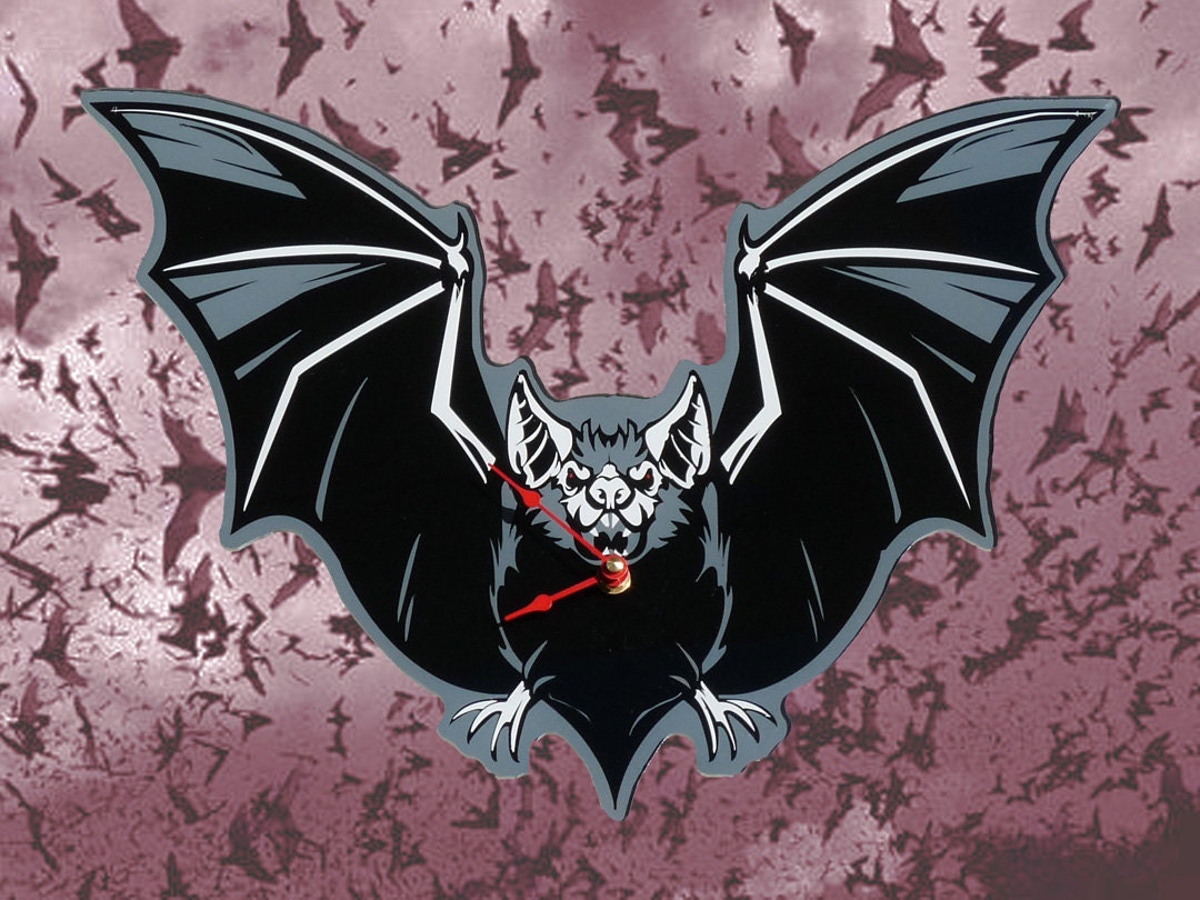 Gothic Horror Halloween Inspired Vampire Bat Wall Clock - Etsy