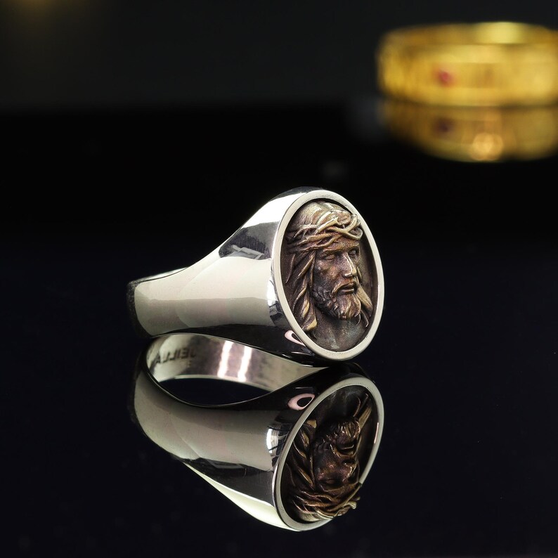 Sterling Silver Jesus Christ Signet Ring – Handmade Christian Jewelry ...