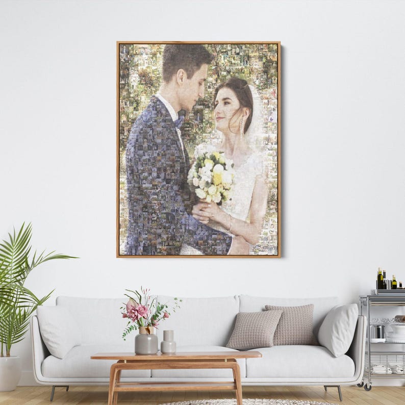 Custom Photo Mosaic Portrait: Anniversary, Wedding, Memory Art - Etsy