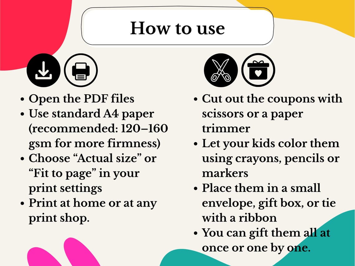 Coloring Printable Mom Coupons – 20 Black & White Vouchers for Mother’s ...
