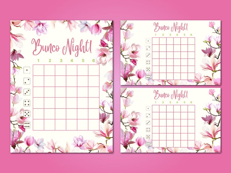 Spring Themed Bunco Sheet - Etsy