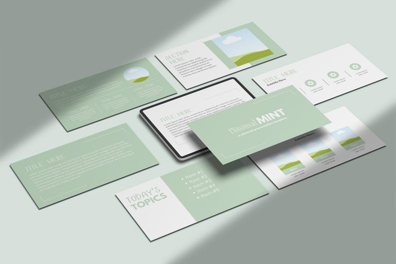 Presentation Template: Minimal Mint - Etsy