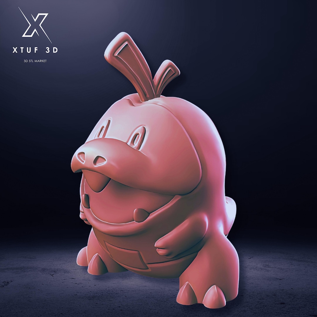 Fuecoco Figure, Fuecoco Stl 3D Model Design, Statue Stl, Pokemon ...