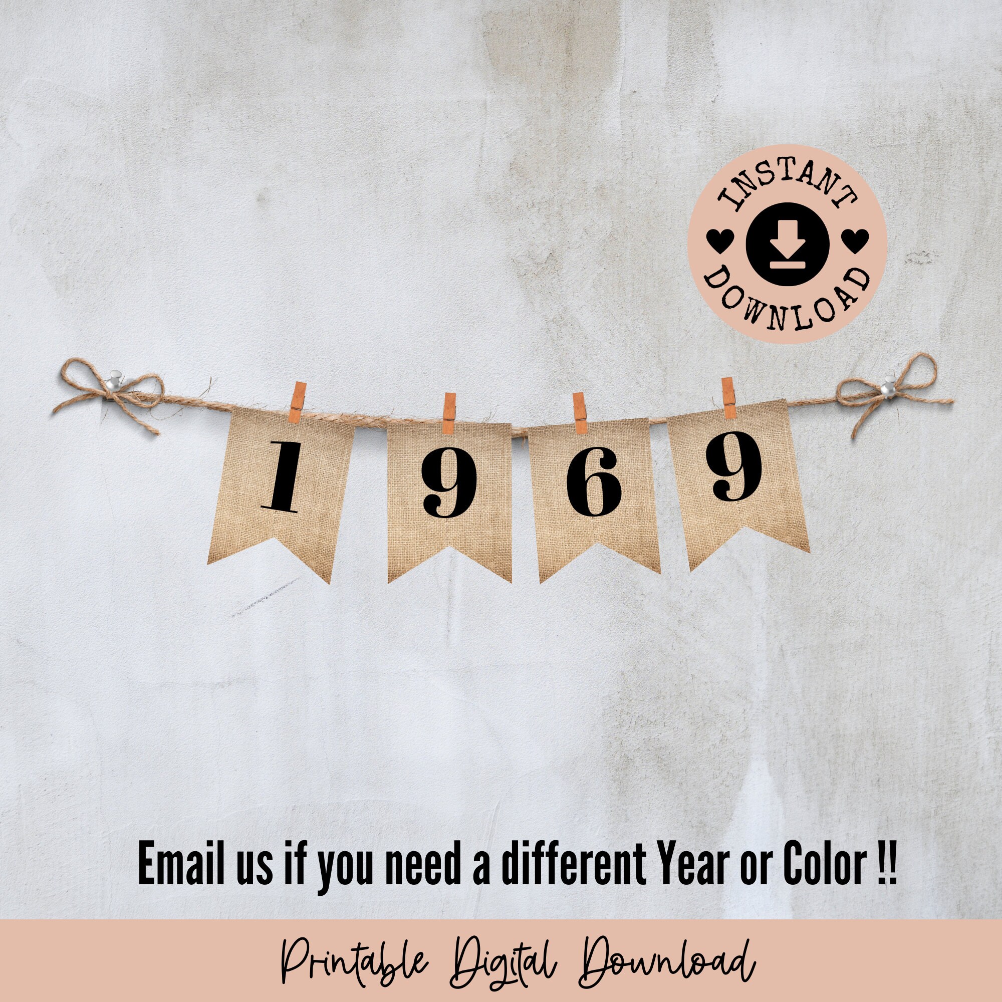 Class Reunion Faux Burlap Banner 1969 / Graduation Decorations / Class ...