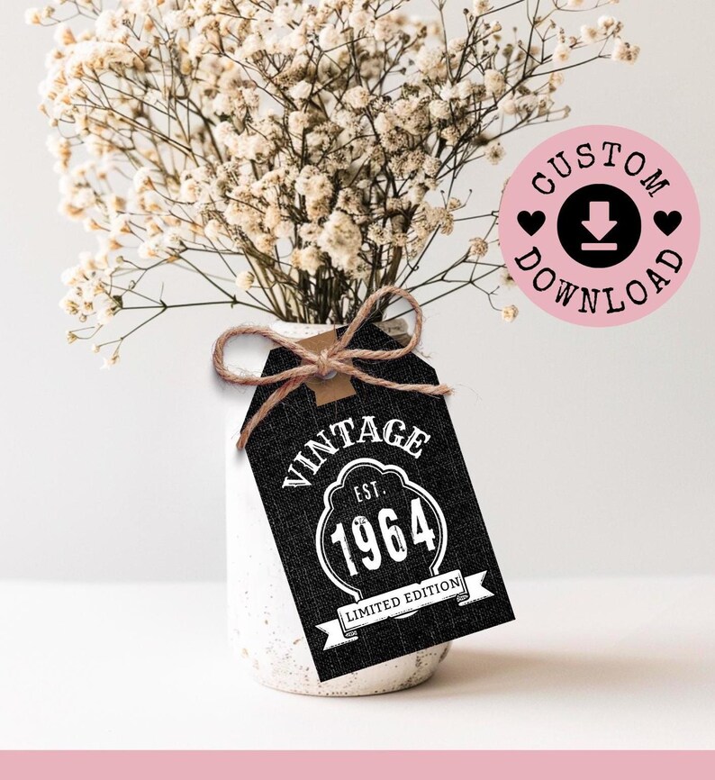 Personalized Limited Edition Vintage Birthday Decor I 1964 Decoration ...