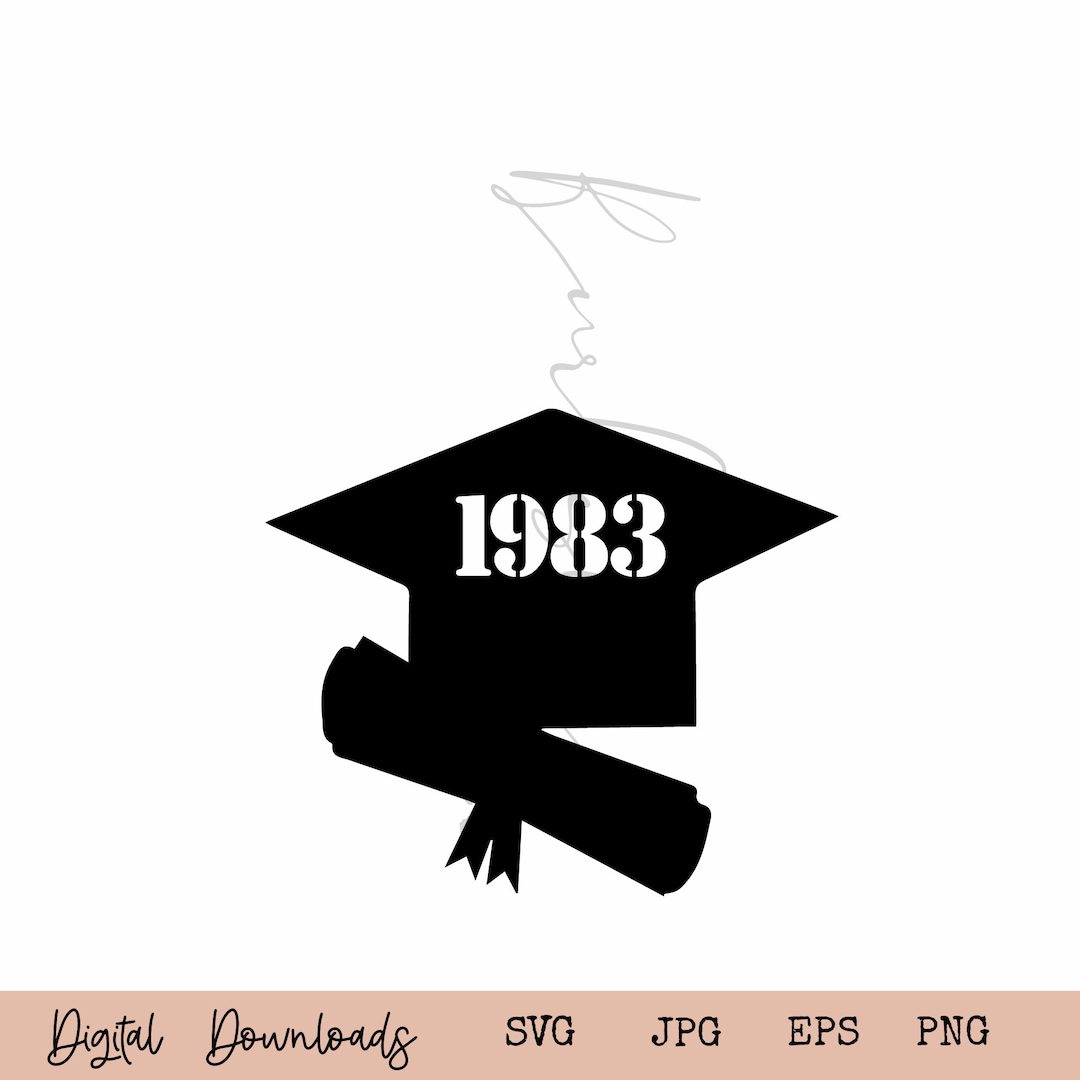 Class Reunion 1983 Graduation Cap Decor SVG I 1983 I Reunion SVG I High ...