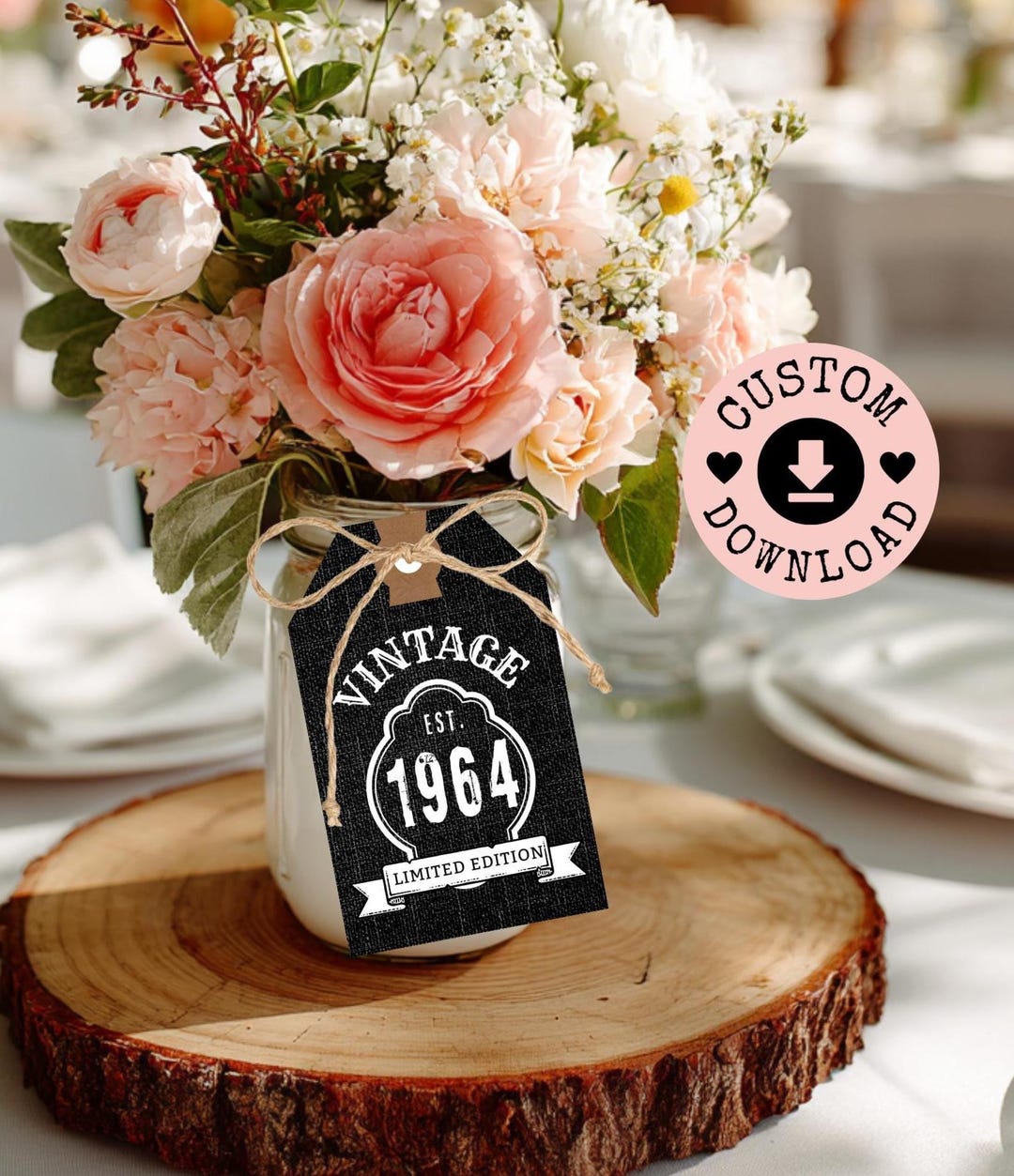 Personalized Limited Edition Vintage Birthday Decor I 1964 Decoration ...