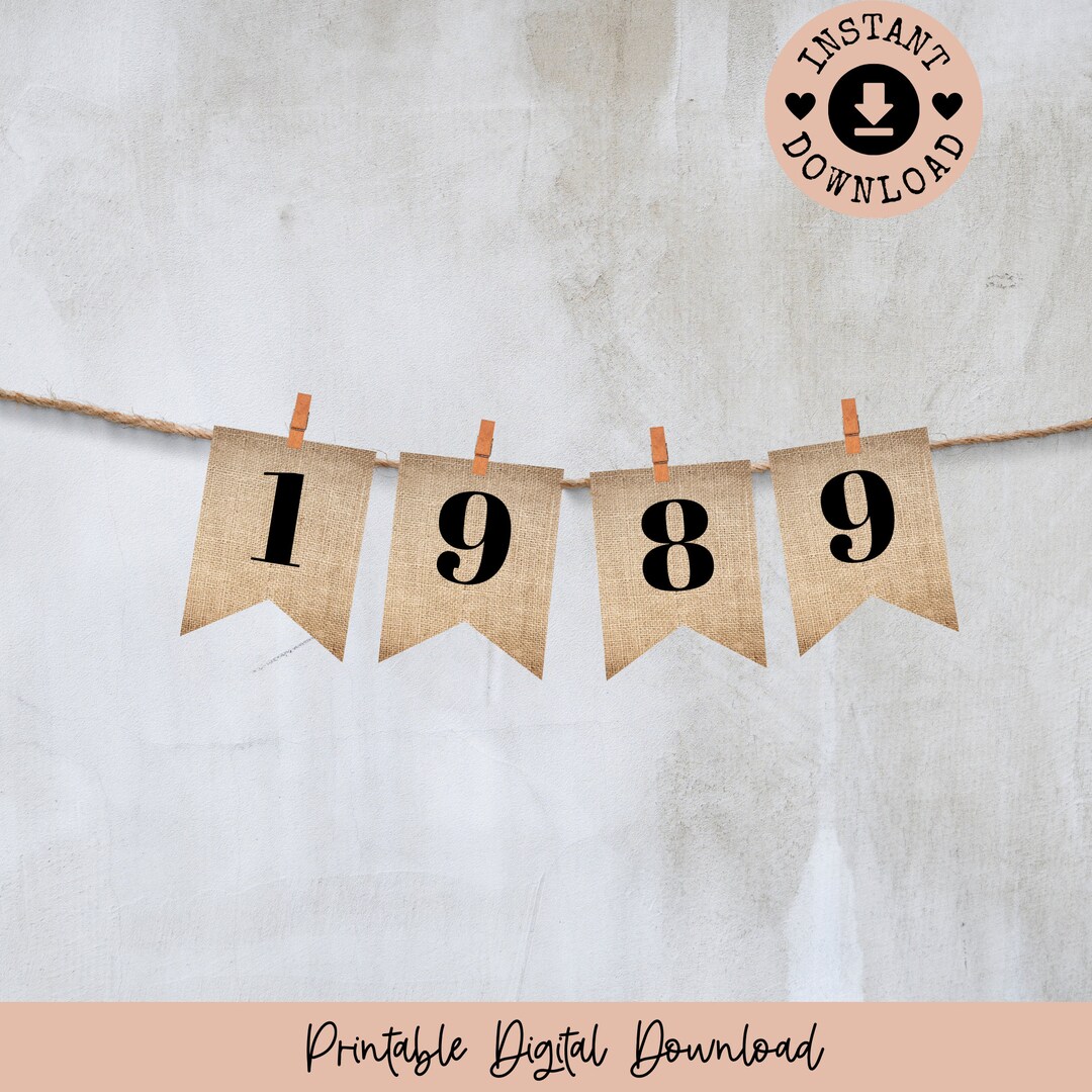 Class Reunion Faux Burlap Banner 1989 / Graduation Decorations / Class ...