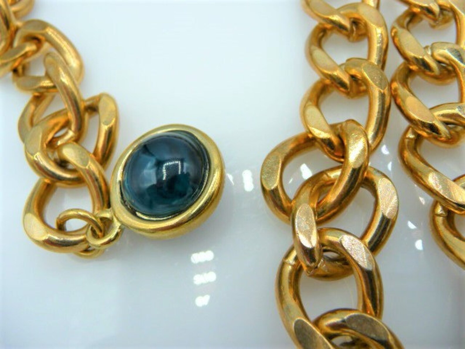 Kenneth Jay Lane Alligator Crocodile Chain Belt, Vintage K.J.L., Gold ...