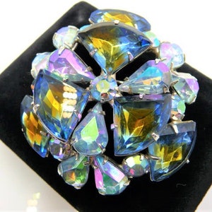 Specialty Stones Brooch Pin, Blue Flash Trapezoid Rhinestones, Aurora ...