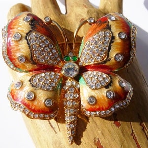 Kenneth Jay Lane Hand Enameled Moth Princess Butterfly Brooch Pin, KJL ...