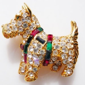 Kenneth Jay Lane Scottish Terrier Brooch Pin, Vintage KJL Dog Pin ...