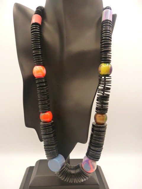 Sobral Resin Tribal Style Disc Necklace, Riita Sobral Design, Pop Art ...