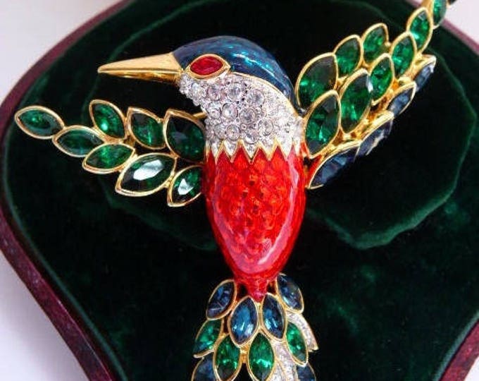 Nolan Miller Jacobin Hummingbird Brooch Pin, Glamour Collection 1990s ...