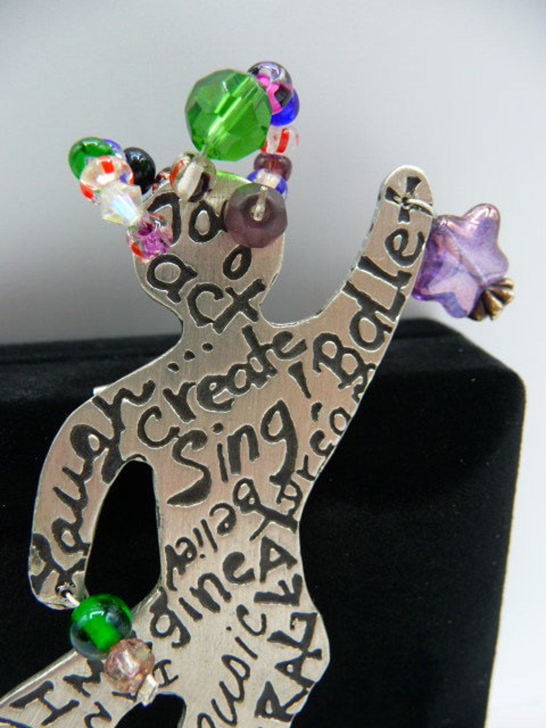 Marcie USA Inspirational Pewter Human Brooch Pin Pendant, Reaching for ...