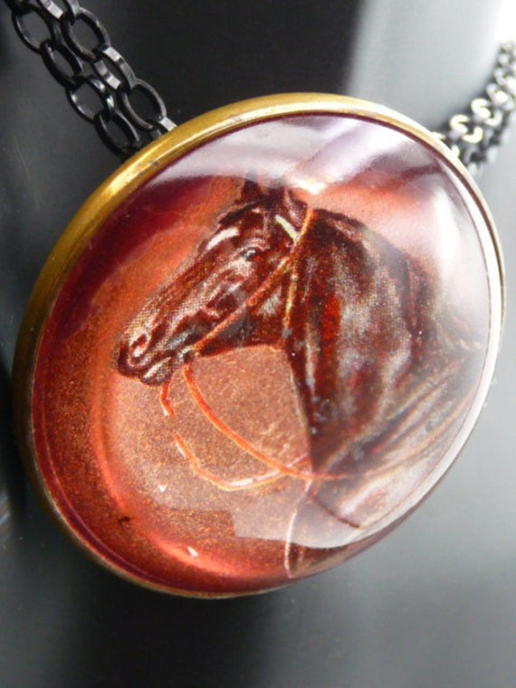 Edwardian bridle rosette brooch pin, saddle horse por… - Gem