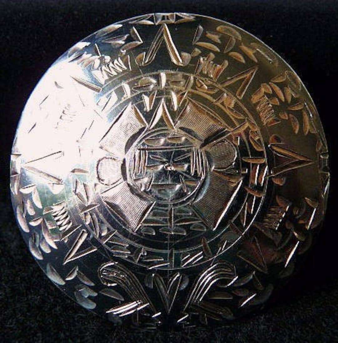 Mexican Silver Aztec Mayan Brooch Pin Pendant, Vintage Sterling Mexican ...