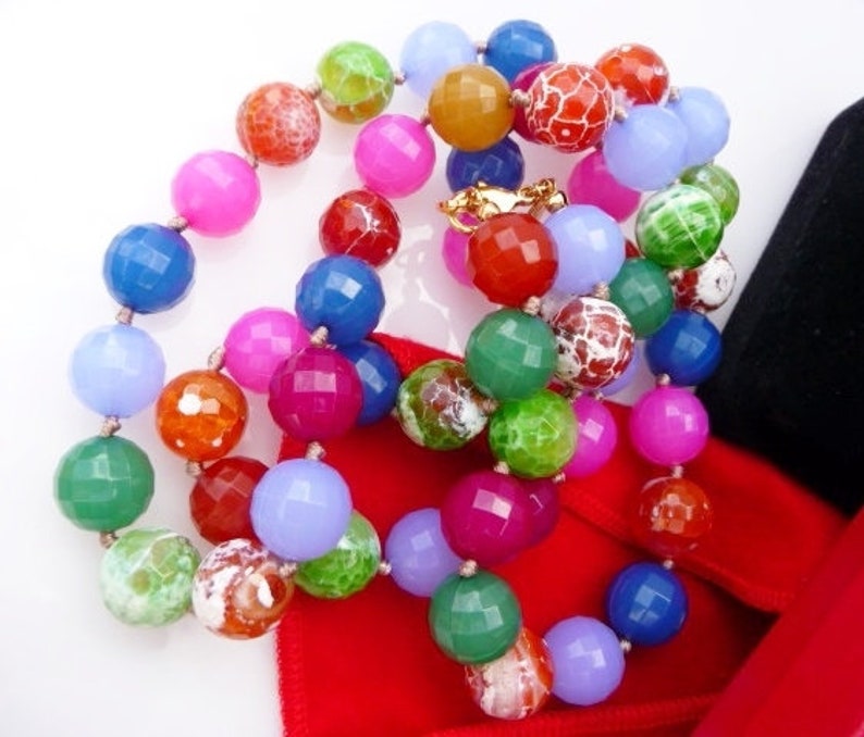 Kenneth Jay Lane Faux Semi Precious Stone Glass Bead Necklace, Faux ...