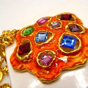 CRAFT Gem-craft Fancy Chain Organic Abstract Pendant, Large Square Cut ...