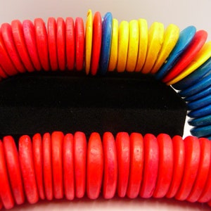 Super Colorful Rainbow Resin Disc Beads Necklace, Unsigned Vintage - Etsy