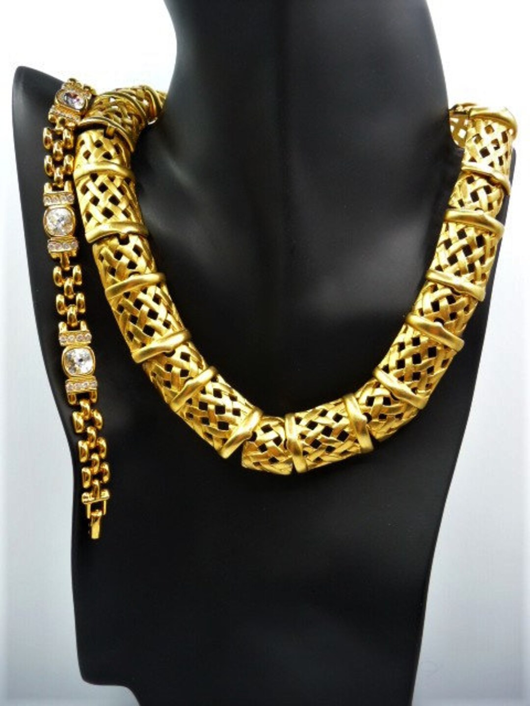 Matte Gold Jewelry Set Necklace Premier Design Bracelet - Etsy
