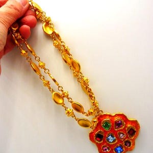 CRAFT Gem-craft Fancy Chain Organic Abstract Pendant, Large Square Cut ...