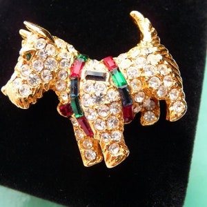 Kenneth Jay Lane Scottish Terrier Brooch Pin, Vintage KJL Dog Pin ...