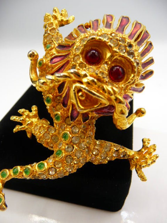 Kenneth Jay Lane Golden Lion Tamarin brooch, vintage … - Gem