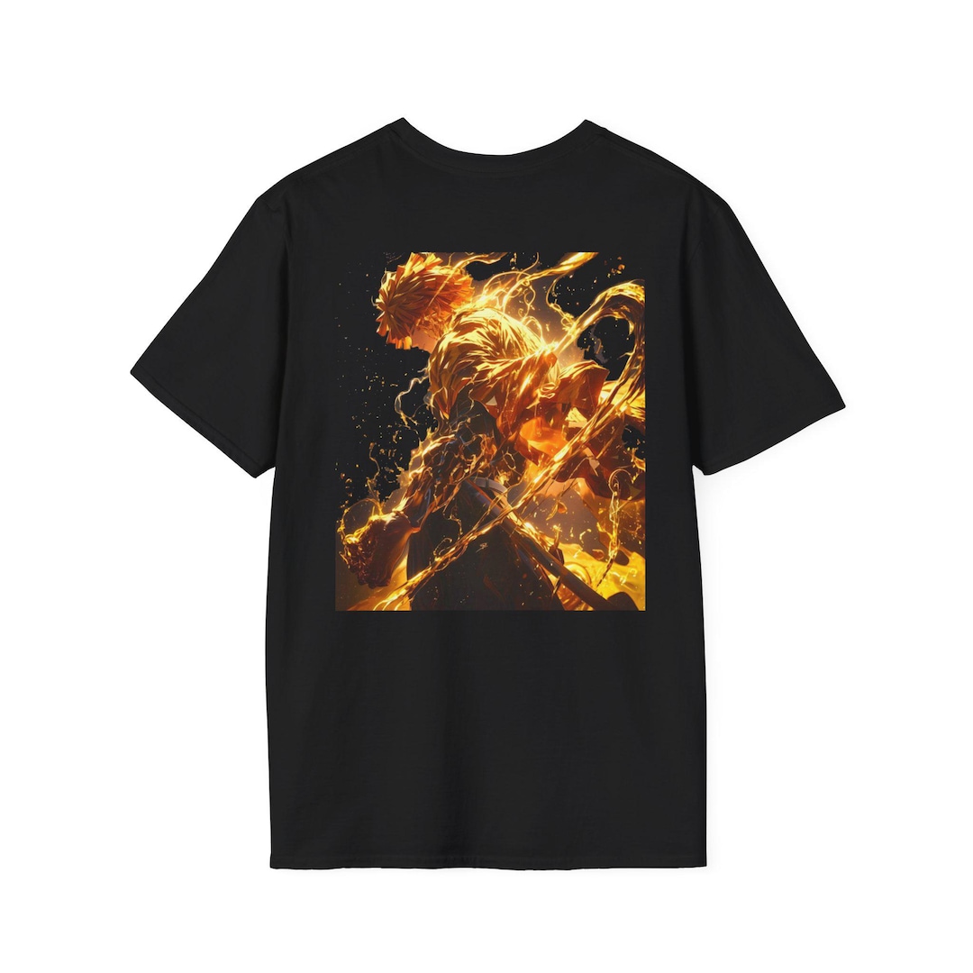 Zenitsu Demon Slayer T-shirt, Anime Manga Shirt, Black Yellow Graphic ...