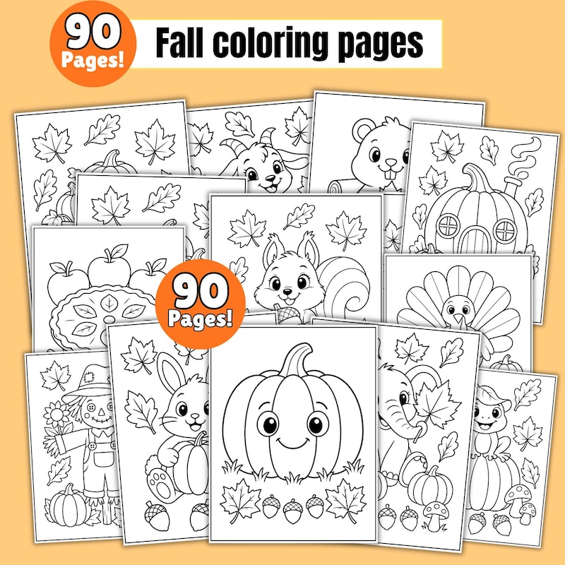 Coloring Page Jumbo Fall - Etsy