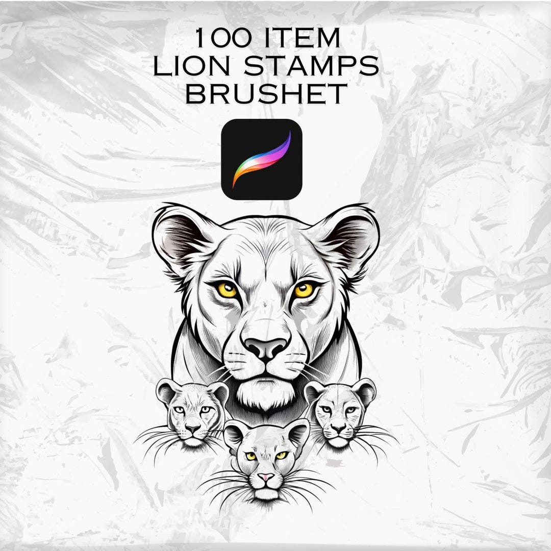 100 Lion Procreate Stamps – Brush Set for Digital Art & Design - Etsy