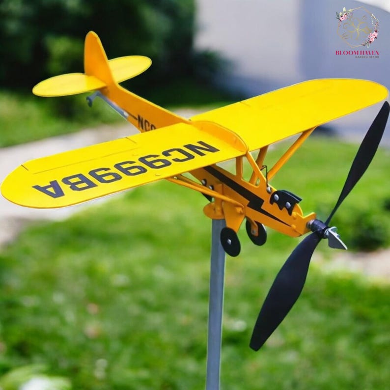Plane Wind Spinner, Yard Wind Spinner, Garden Windmill, Kinetic ...