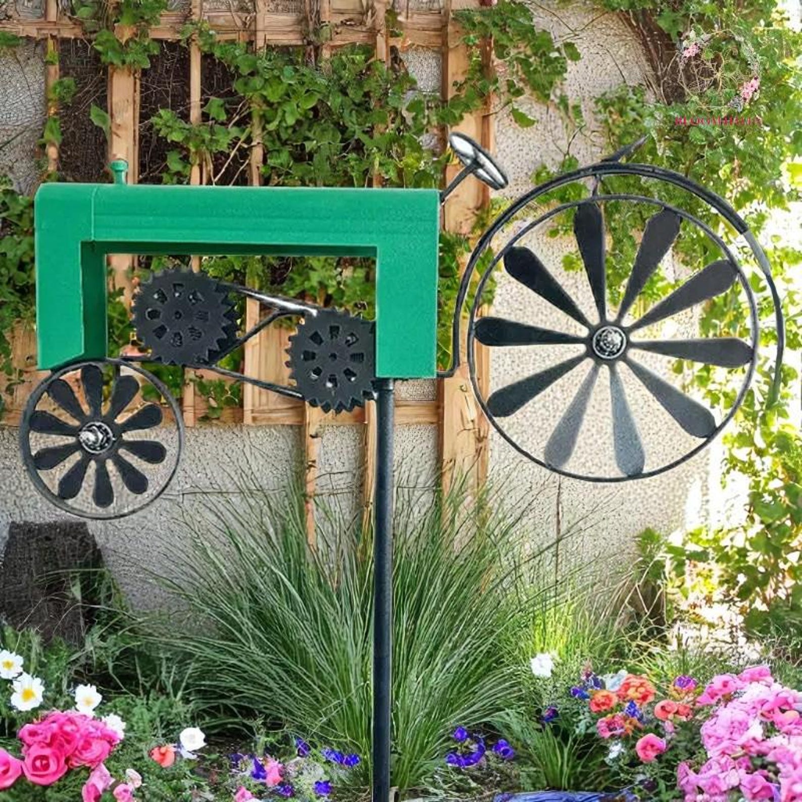 Tractor Wind Spinner: Kinetic Garden Art, Lawn Decoration - Etsy