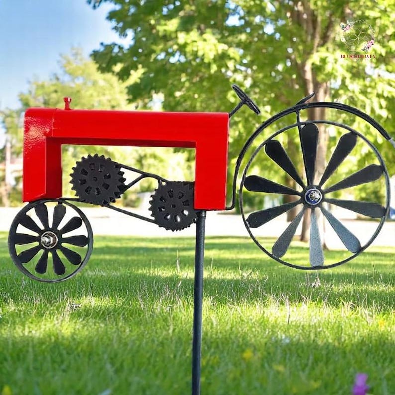 Tractor Wind Spinner: Kinetic Garden Art, Lawn Decoration - Etsy