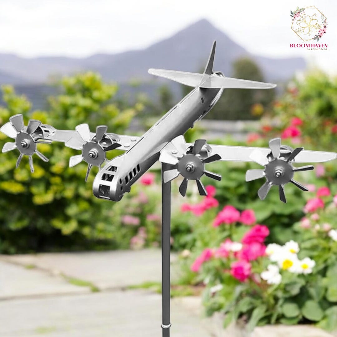 Plane Wind Spinner: Kinetic Garden Art, Lawn Decoration - Etsy