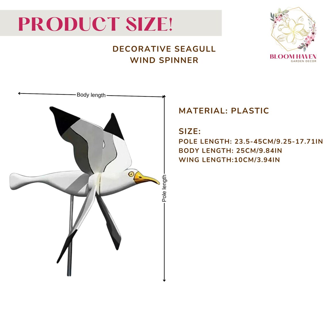 Seagull Wind Spinner, Yard Wind Spinner, Garden Windmill, Kinetic ...