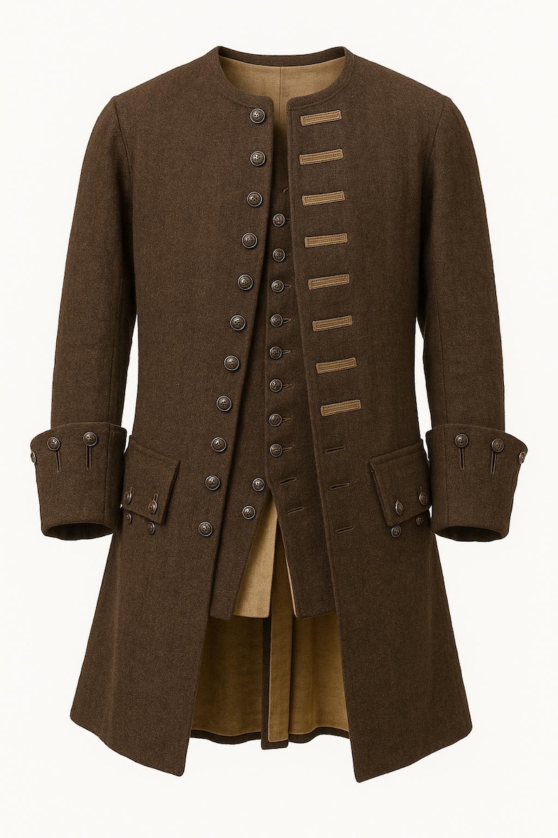 18th Century Men's Brown Wool Coat, Vintage Colonial Jacket ...