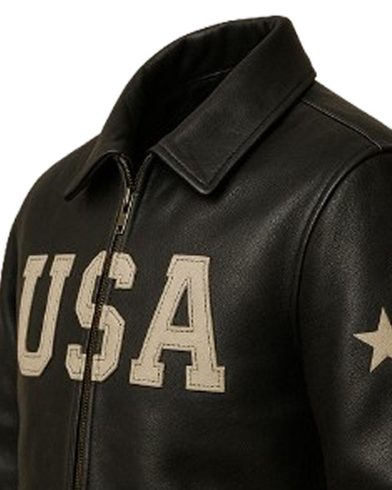 Handmade Men's Leather Motorcycle Jacket: American Flag Biker Coat - Etsy