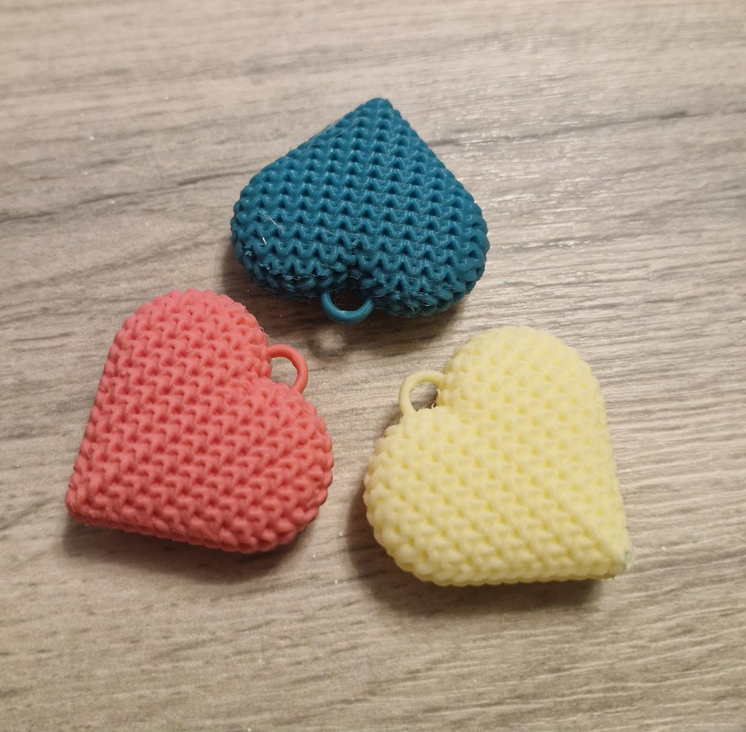 Knitted Keyring Heart - Etsy UK