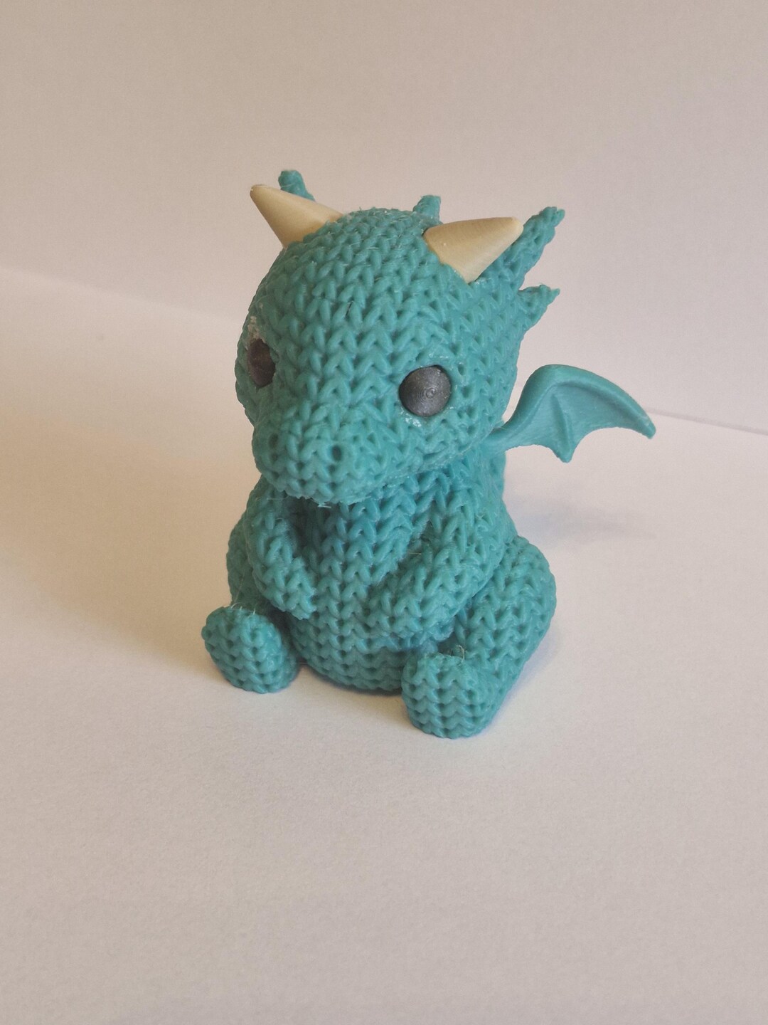Cute Knitted Dragon / 3D Printed Figurine - Etsy