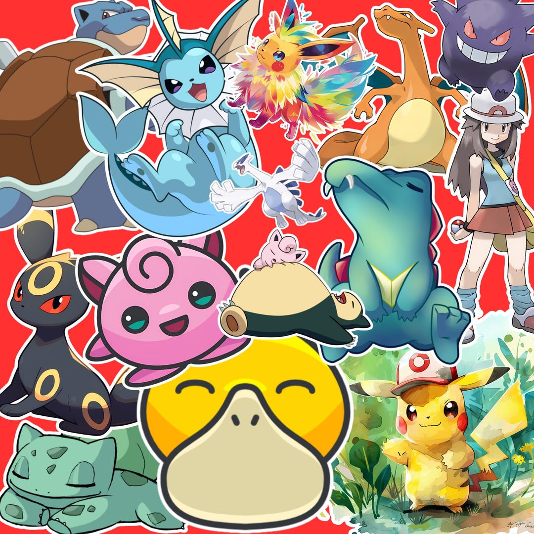 Pokemon Sticker Set Digital Download - Etsy